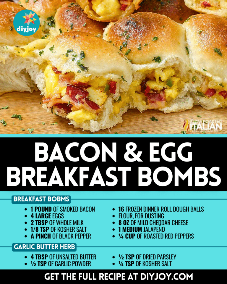 Cheesy Bacon & Egg Breakfast Bombs Recipe - DIY Joy