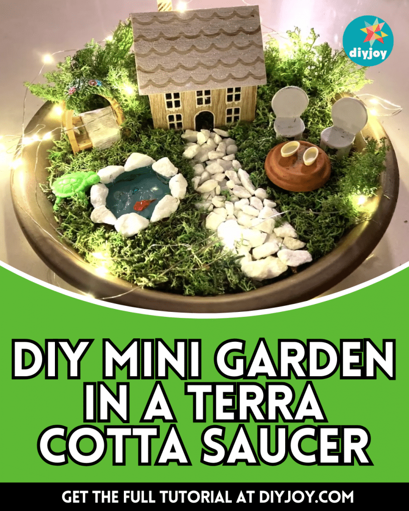 DIY Mini Garden in a Terra Cotta Saucer - DIY Joy