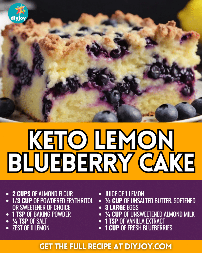 Easy Keto Lemon Blueberry Cake Recipe - DIY Joy