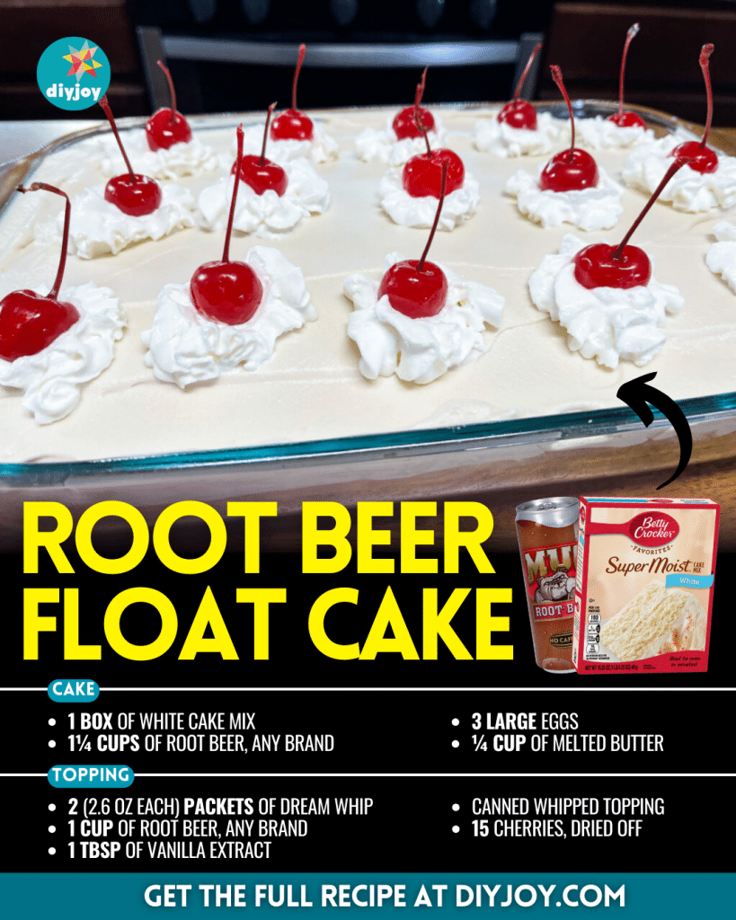 Easy Root Beer Float Cake Recipe - DIY Joy