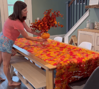 Easy DIY Fall Leaf Table Runner - DIY Joy