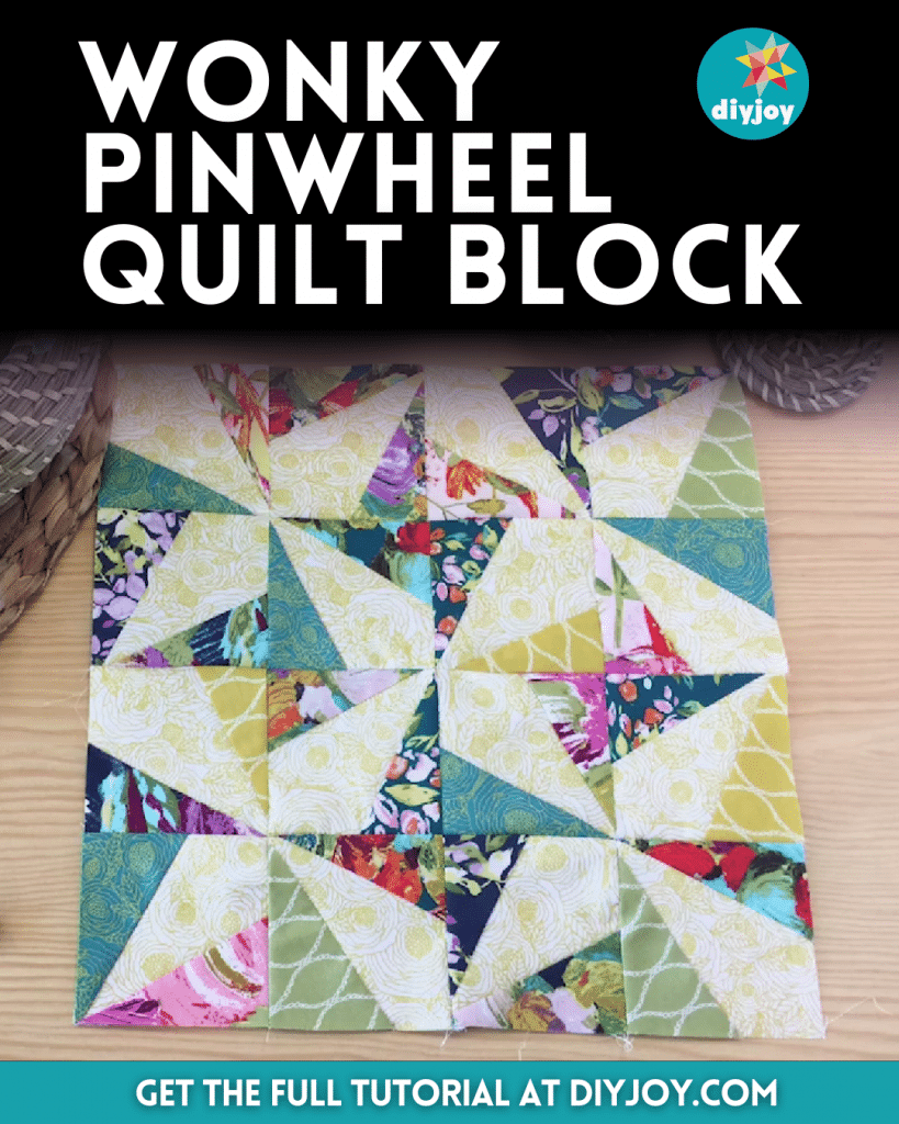 How to Make a Wonky Pinwheel Quilt Block - DIY Joy