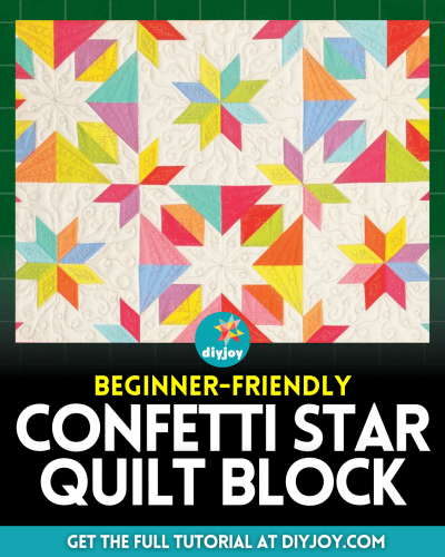 Beginner-Friendly Confetti Star Quilt Block - DIY Joy