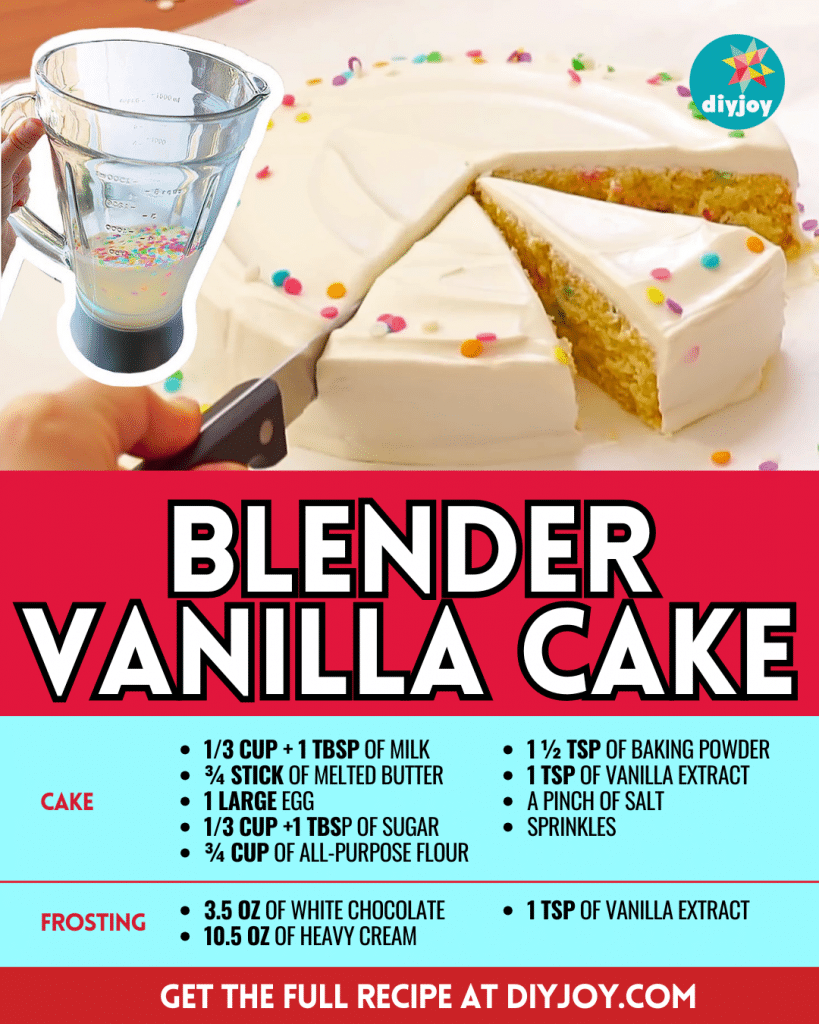 Easy Blender Vanilla Cake Recipe - DIY Joy