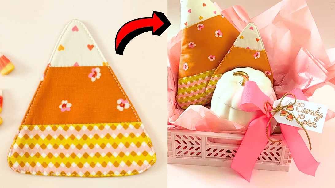 Easy Candy Corn Coaster Sewing Tutorial - DIY Joy