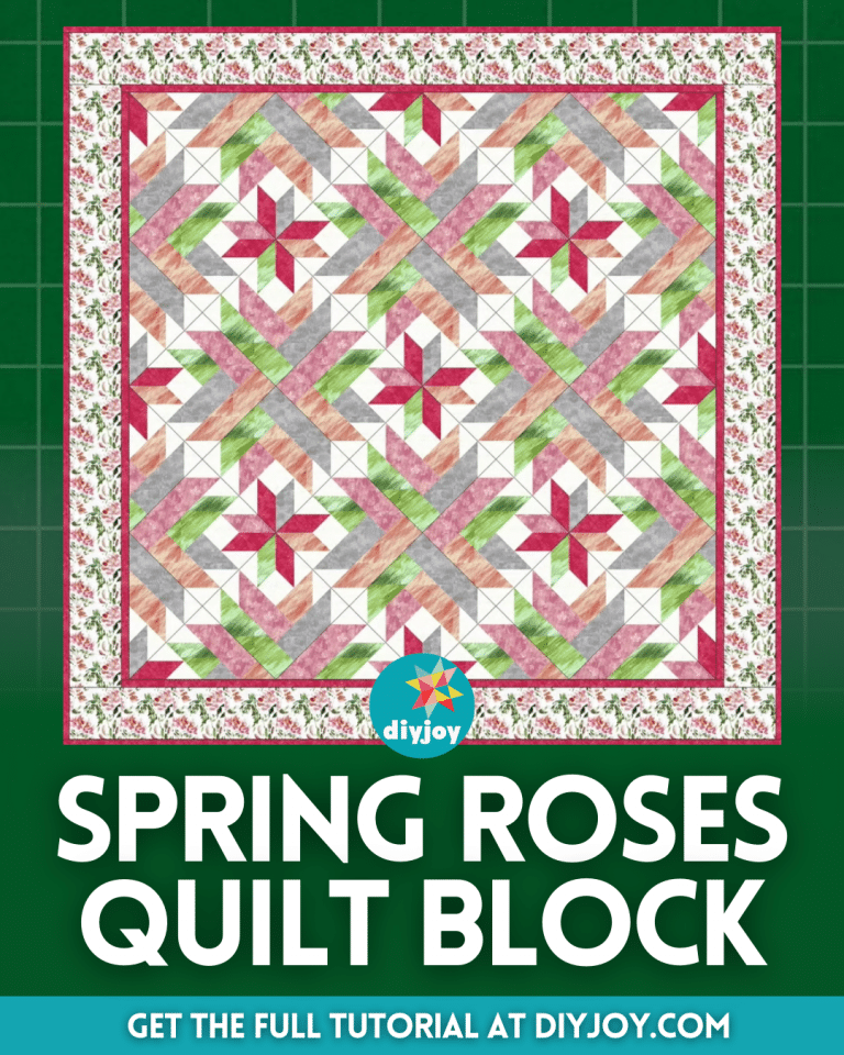 How to Make Spring Roses Quilt Block - DIY Joy