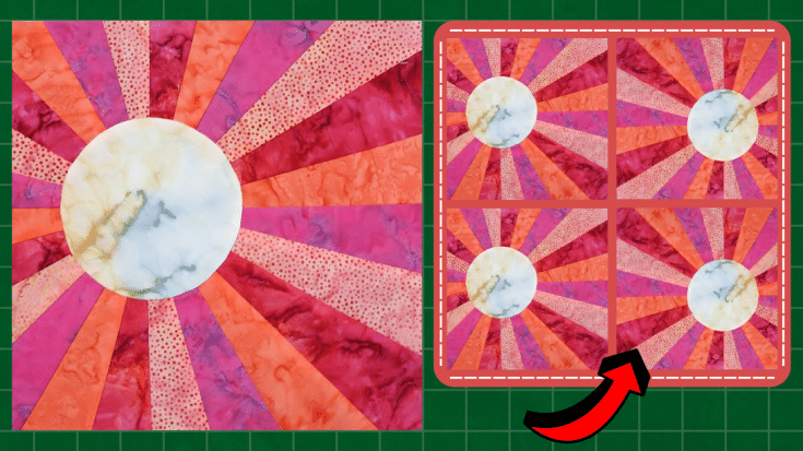 How to Make an Offset Sun Quilt Block - DIY Joy
