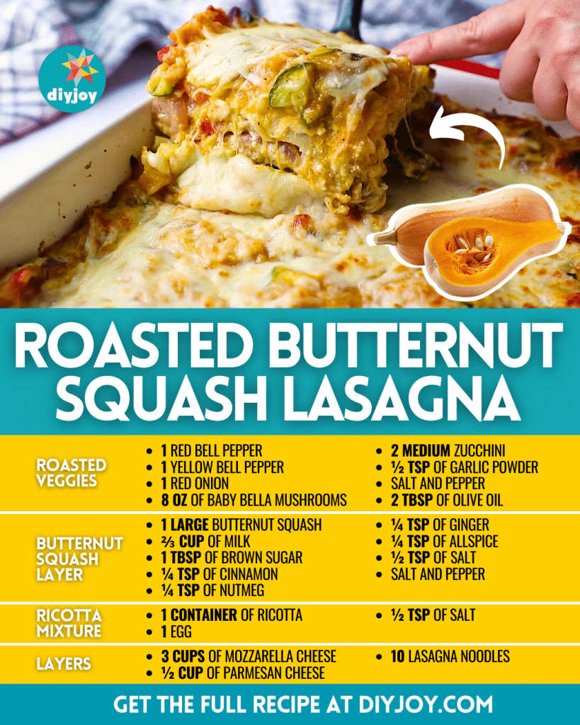Roasted Butternut Squash Lasagna Recipe - DIY Joy