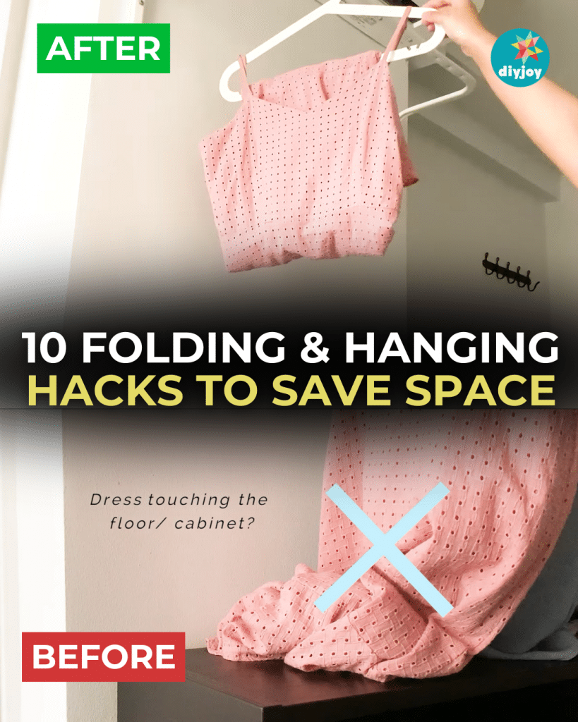 10 Folding and Hanging Hacks to Save Space - DIY Joy