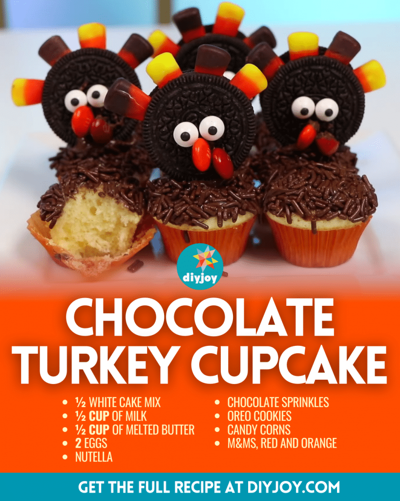 Easy Chocolate Turkey Cupcake Recipe - DIY Joy