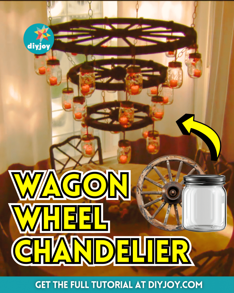 Easy DIY Wagon Wheel Chandelier - DIY Joy