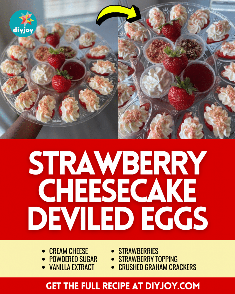 Easy Strawberry Cheesecake Deviled Eggs - DIY Joy