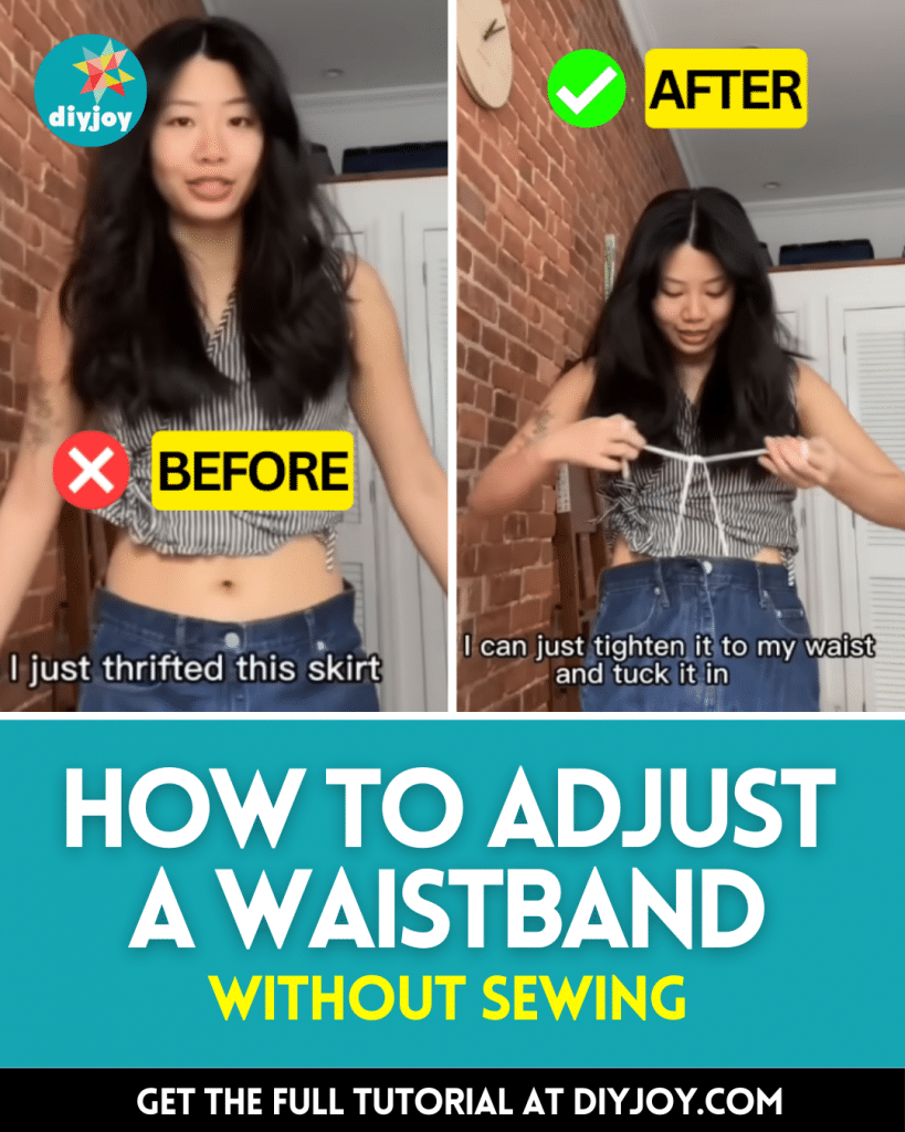 How to Adjust a Waistband Without Sewing - DIY Joy