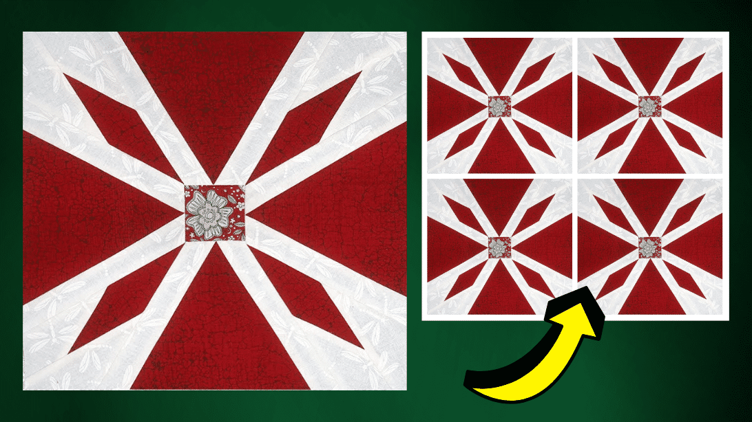 12" Poinsettia Quilt Block Tutorial - DIY Joy
