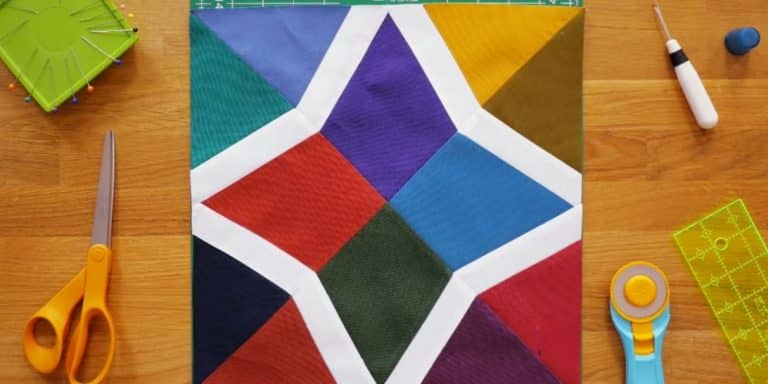 Bordered Periwinkle Quilt Block