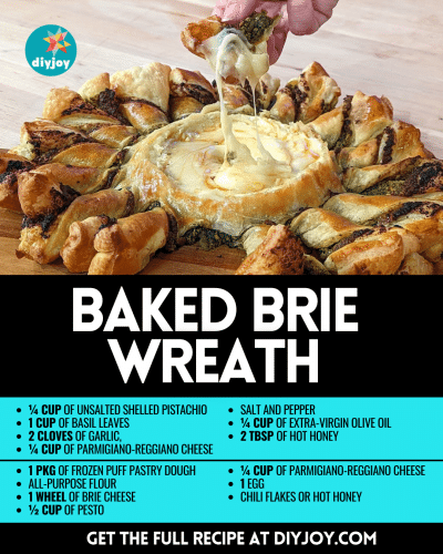 Easy Baked Brie Wreath Recipe - DIY Joy