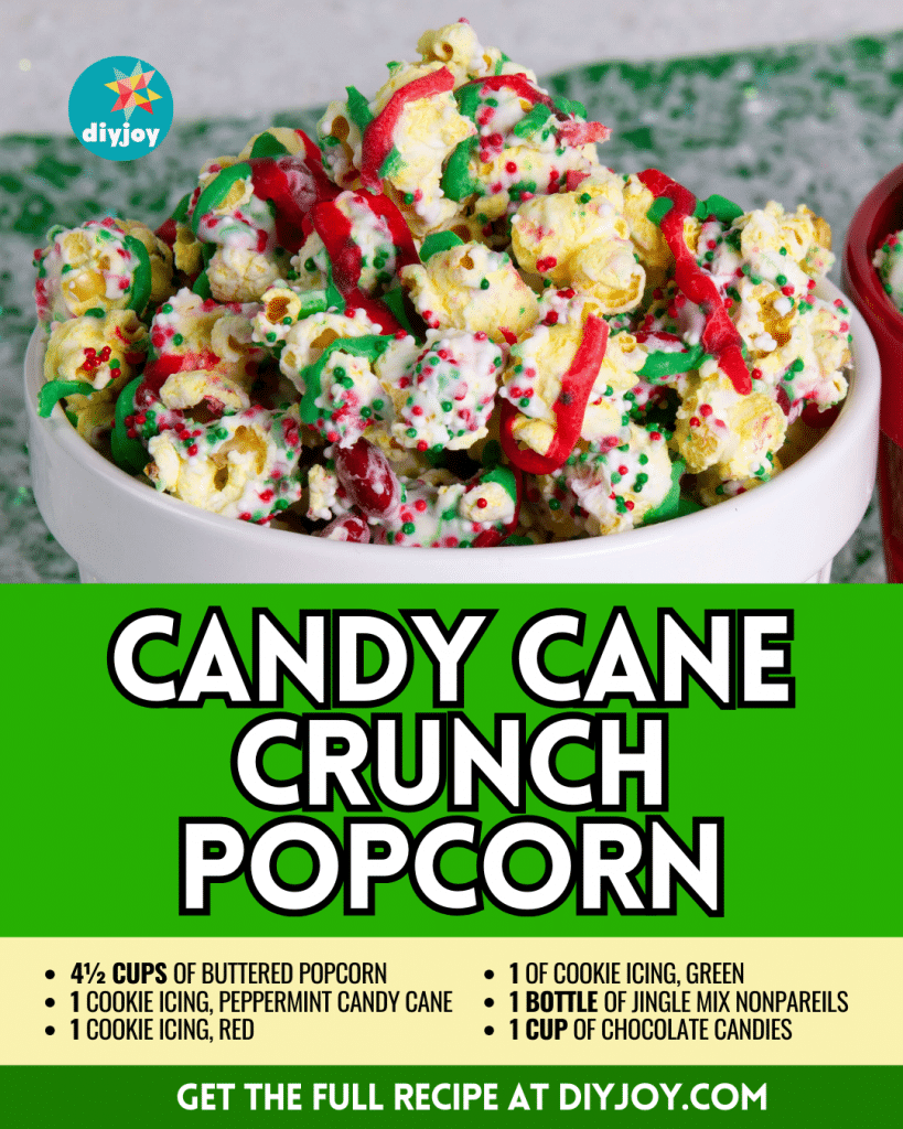 Easy Candy Cane Crunch Popcorn - DIY Joy