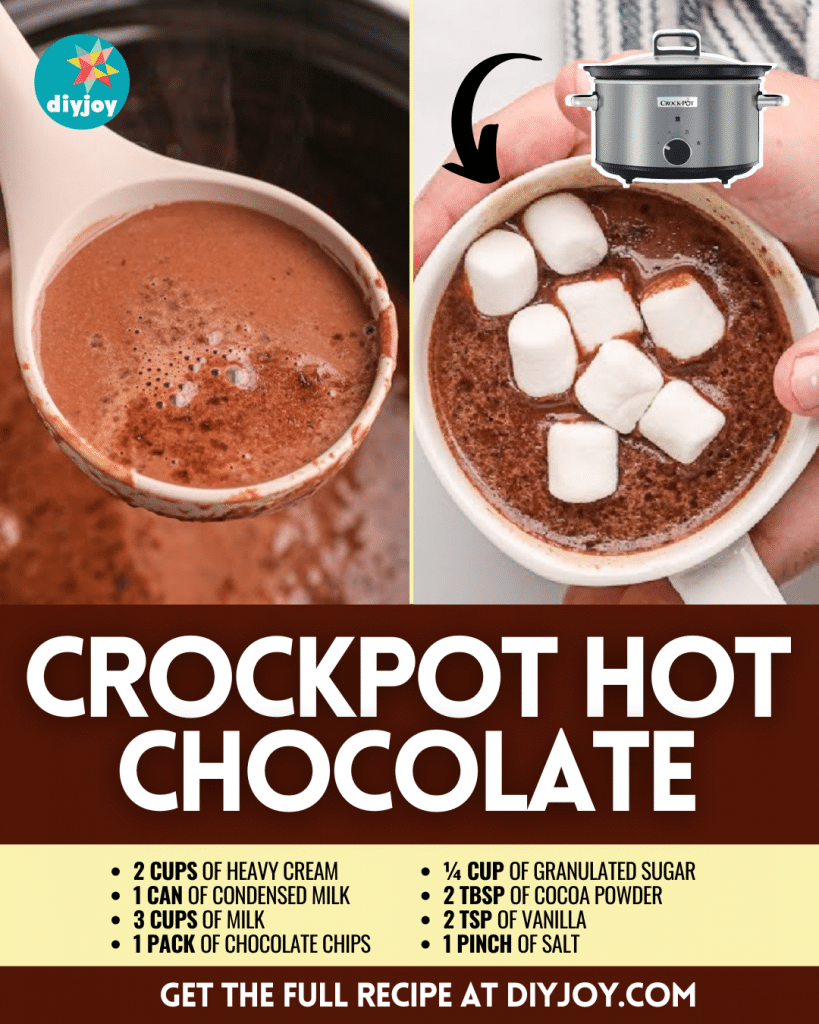 Easy Crockpot Hot Chocolate Recipe - DIY Joy