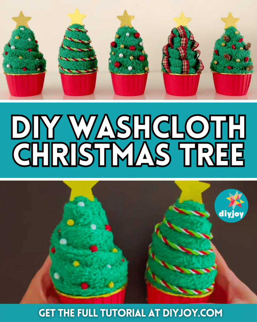 Easy DIY Washcloth Christmas Tree - DIY Joy