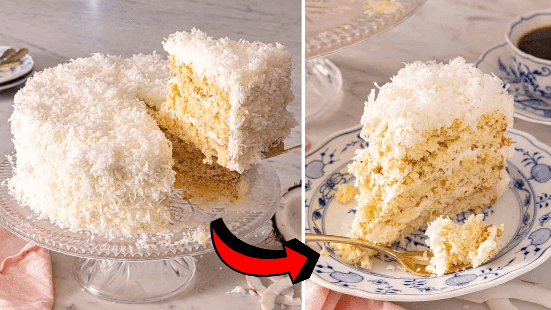 Easy Old-Fashioned Coconut Cake Recipe - DIY Joy