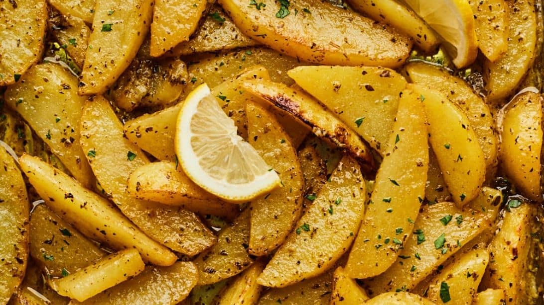 Greek Roasted Lemon Potatoes - DIY Joy