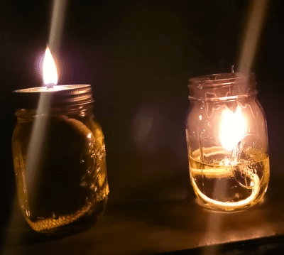 Easy DIY Mason Jar Oil Lamps - DIY Joy