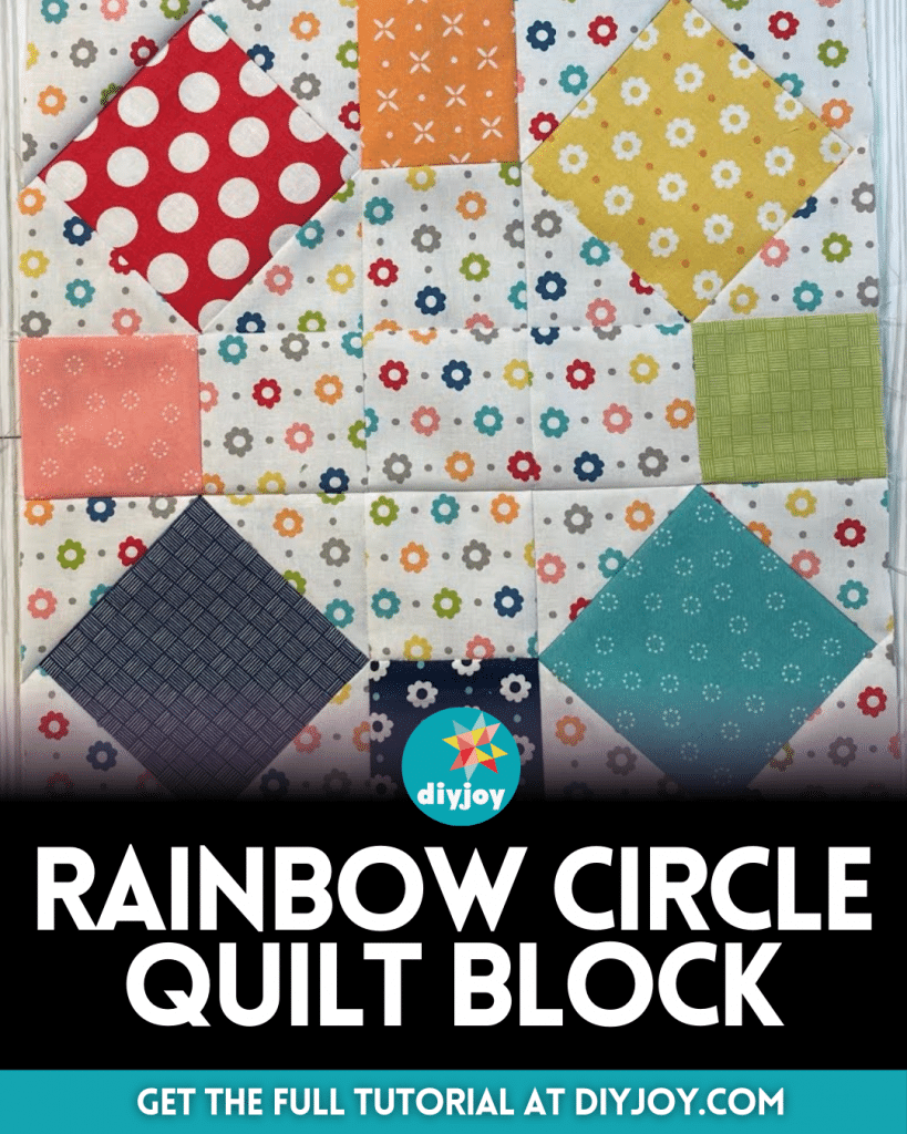 How to Make a Rainbow Circle Quilt Block - DIY Joy