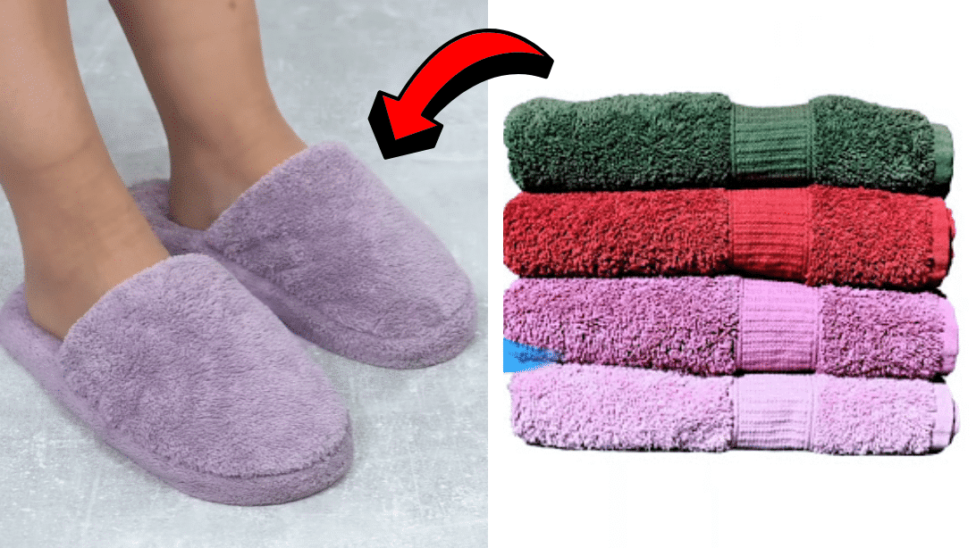 How to Turn Old Towels Into Slippers - DIY Joy