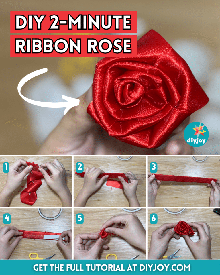 Easy 2-Minute DIY Ribbon Rose - DIY Joy
