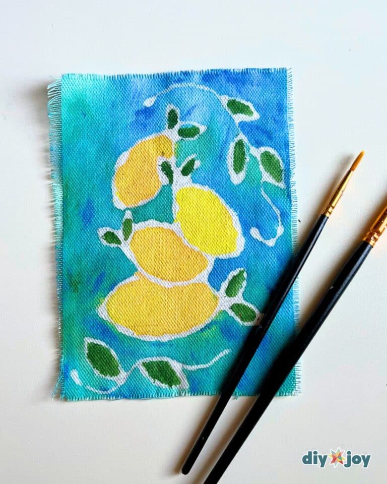 Batik Fabric Painting With Acrylic and Glue | Easy Painting Ideas for ...