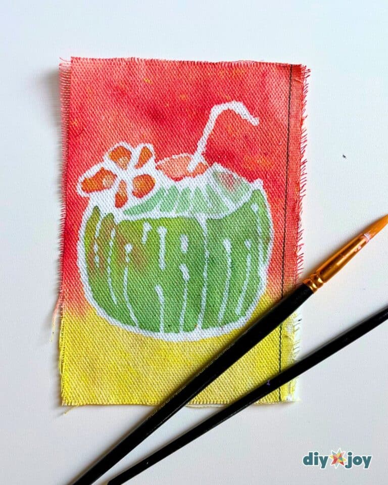 Batik Fabric Painting With Acrylic and Glue | Easy Painting Ideas for ...