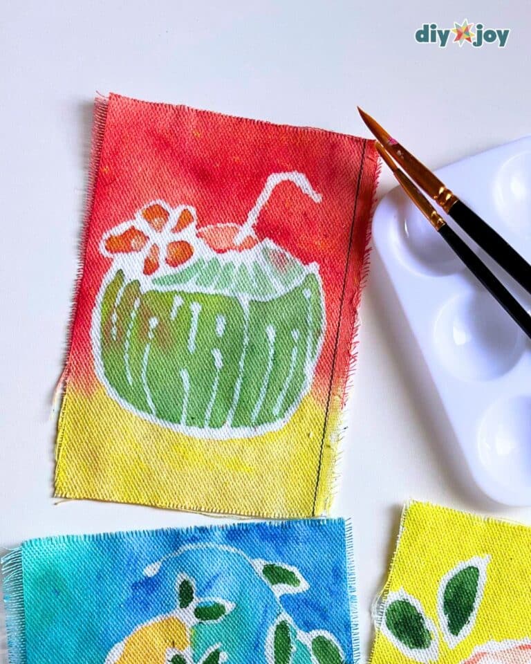 Batik Fabric Painting With Acrylic and Glue | Easy Painting Ideas for ...