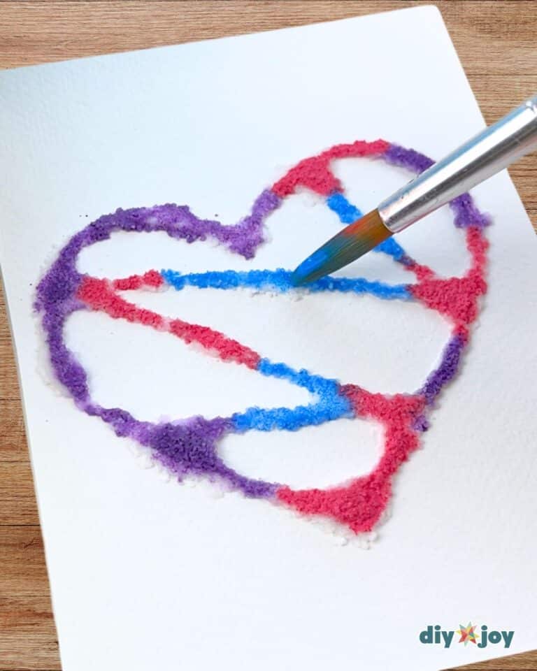 Easy Painting Idea With Salt and Glue - DIY Joy