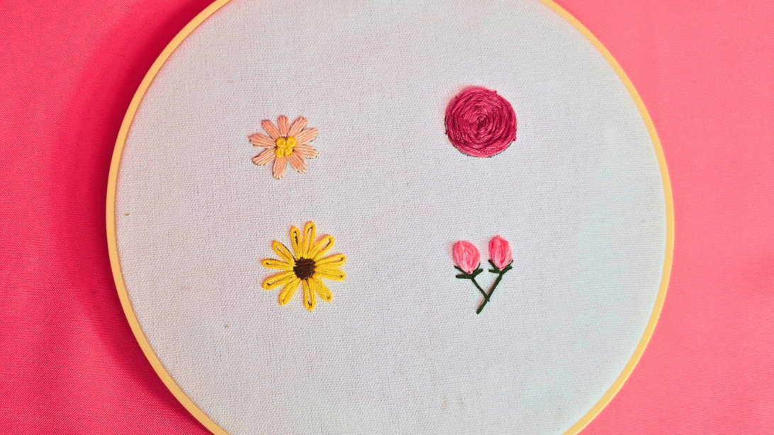 4 Simple Flower Embroidery Stitches - DIY Joy