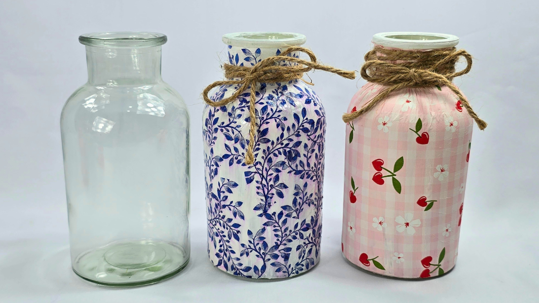 DIY Decoupage Vase Using Napkin Paper - DIY Joy