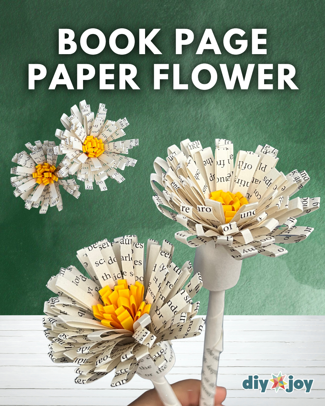 DIY Book Page Paper Flower - DIY Joy