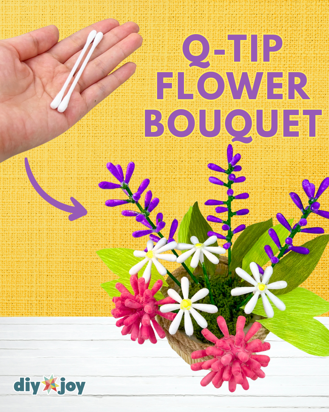 Q-Tip Flower Bouquet - DIY Joy