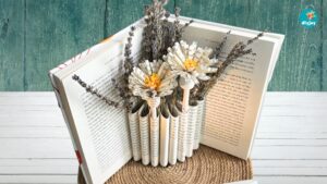 DIY Book Flower Vase - DIY Joy