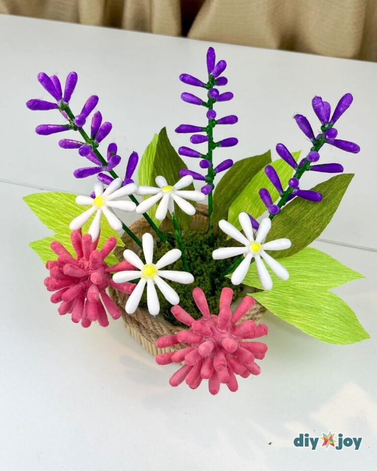 Q-Tip Flower Bouquet - DIY Joy