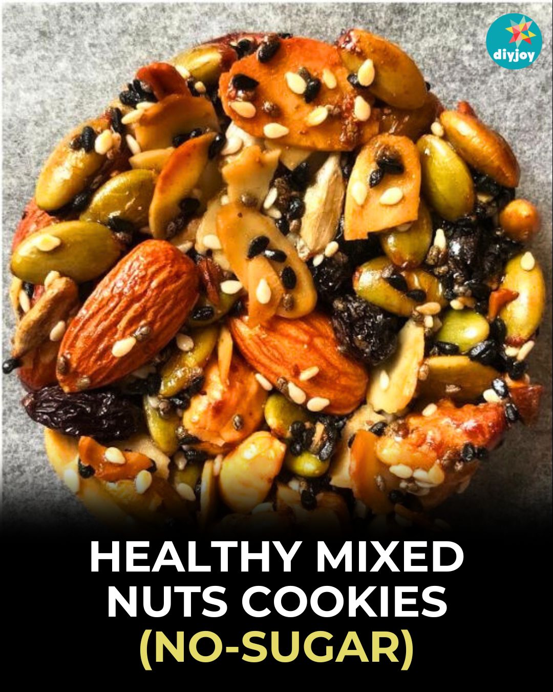 Healthy Mixed Nuts Cookies (No-Sugar) - DIY Joy