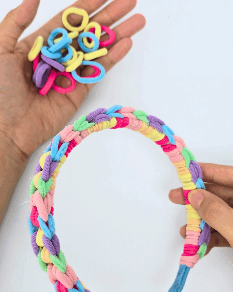 DIY Woven Hair Tie Headband - DIY Joy