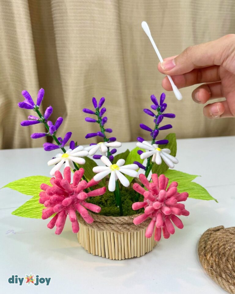 Q-Tip Flower Bouquet - DIY Joy