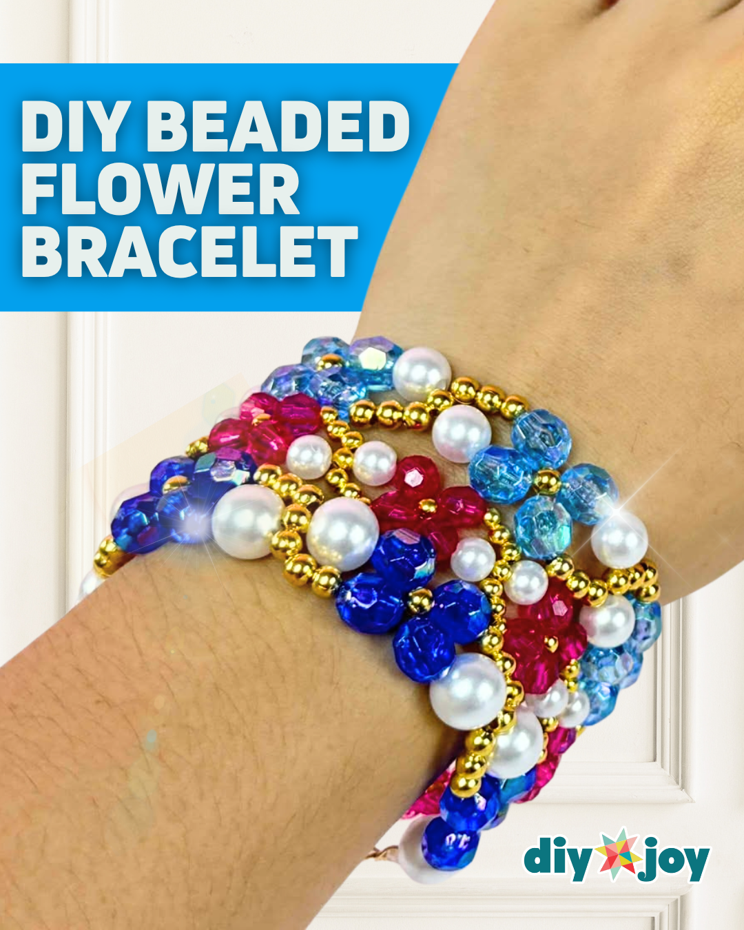 Easy Flower Bead Bracelet for Beginners - DIY Joy