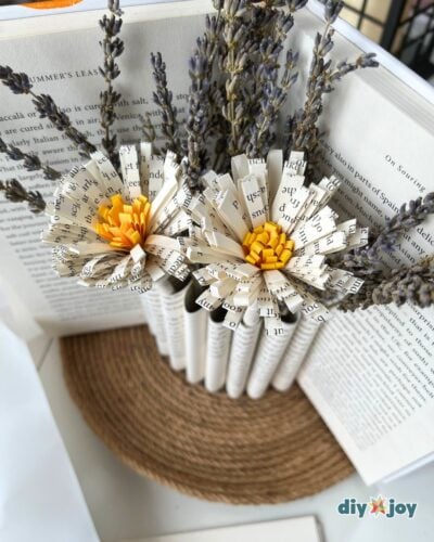 DIY Book Flower Vase - DIY Joy