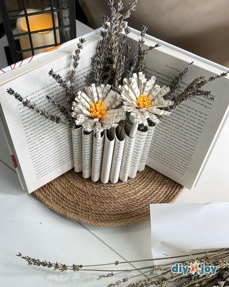 DIY Book Flower Vase - DIY Joy