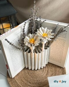 DIY Book Flower Vase - DIY Joy