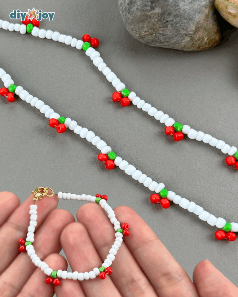 Easy Cherry Bead Bracelet Tutorial
