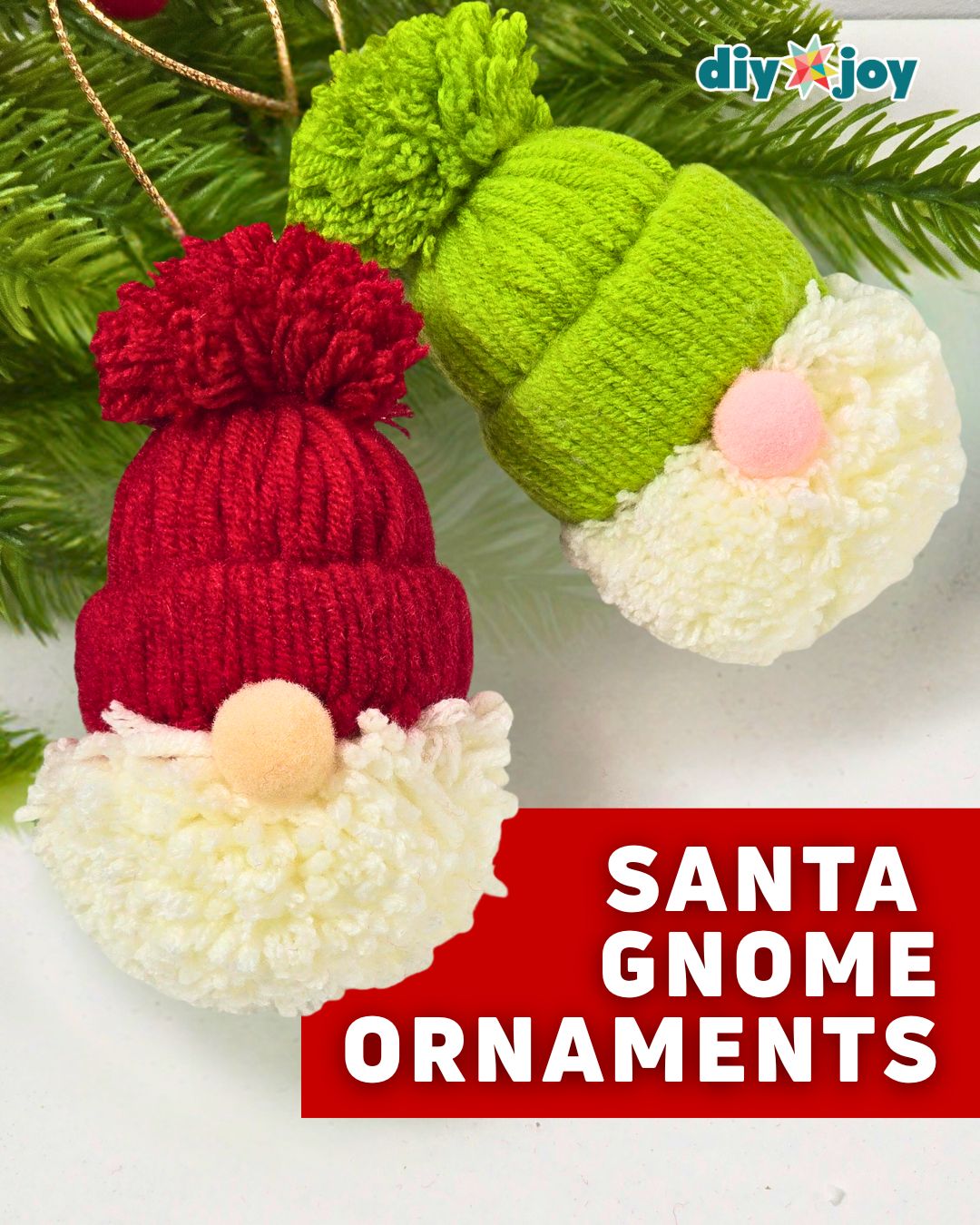 Decorate Your Tree With Adorable 5 Minute Santa Gnome Ornaments - DIY Joy