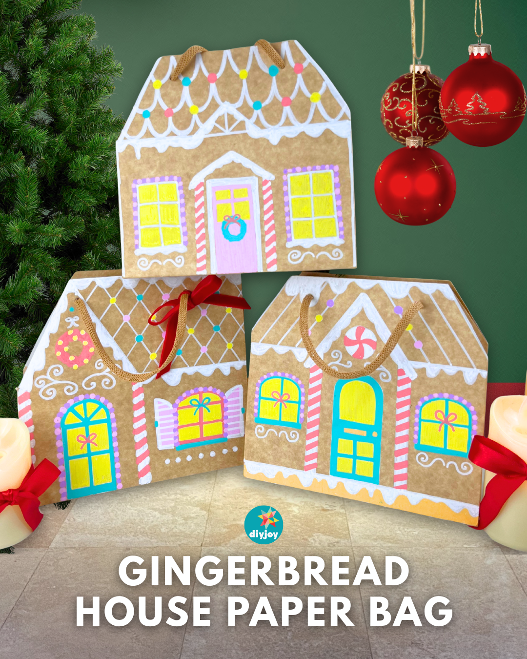 Gingerbread House Paper Bag - DIY Joy