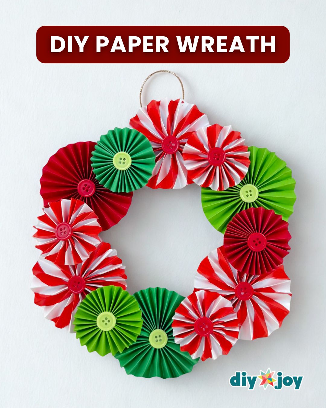 Easy DIY Christmas Paper Wreath - DIY Joy